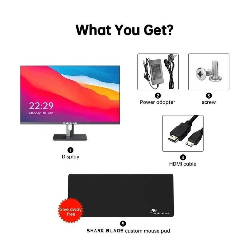 24 Inch Monitor 1K 165Hz IPS Computer Display Speakers PC Gaming Screen ...