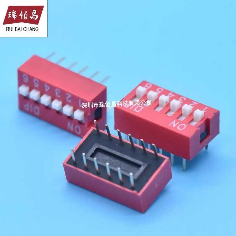 Red DIP dip switch DS-01 1P/2/3/4/5/6/8/10P/12 bit direct insertion 2 ...