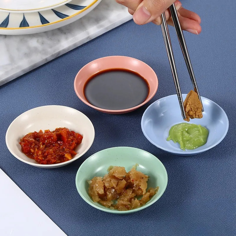6pcs Wheat Straw Seasoning Dish Bpa Free Wheat Straw Plastic Mini Food ...