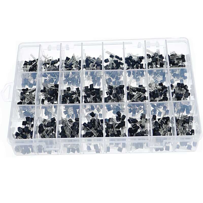24Values 840pcs/Box TO-92 Transistor Assortment Kit BC327 BC337 BC547 S8050 S9014 2N2222 3904 ...