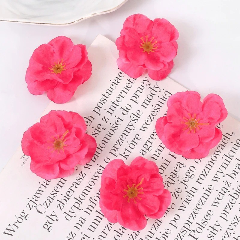 1Pc 5cm White Romantic Blossom Petals High-Quality Silk Cloth Rose ...