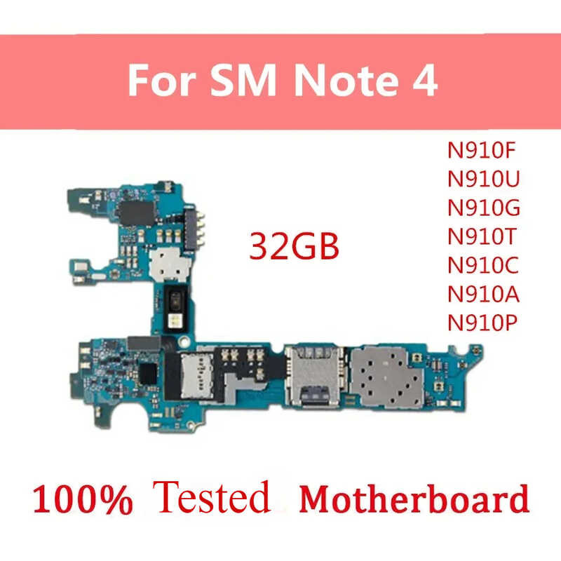 Tested Factory For Samsung Galaxy Note 4 N910f Motherboard 32Gb ...