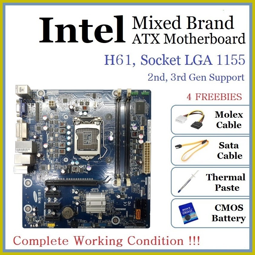 H61 Motherboard LGA1155 [SAMSUNG | ECS | FOXCONN ] Support 2nd & 3rd ...