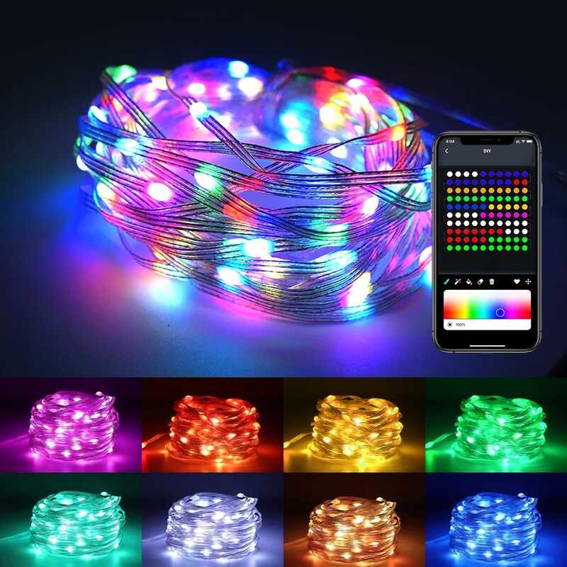 RGBIC Ws2812b Addressable Bluetooth LED String Lights[Unk]Appcontrol ...