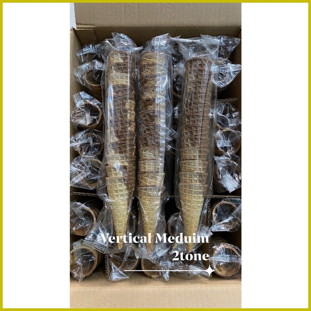 ஐ 1 x Box of Ice Cream Cones - Various types of cone flavors and sizes ...