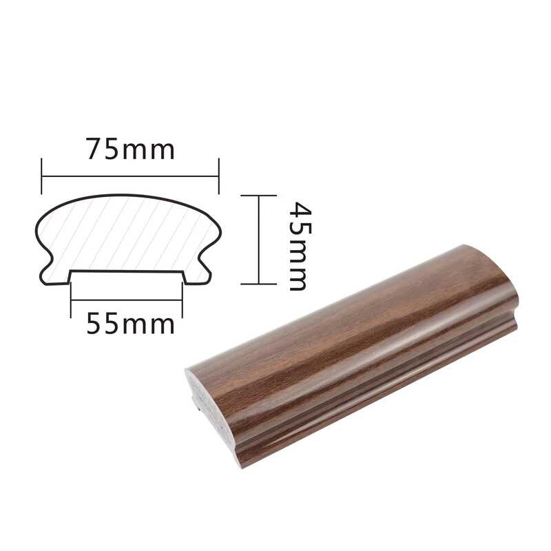 Polymer Hot-Bending Ecological Wood PVC Frameless Glass Stair Handrail ...