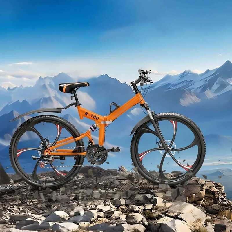 New upgrade 26 Inch Folding Mountain Bike, 21Speed&Full Suspension High ...