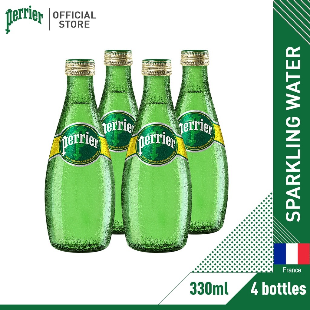 Perrier Sparkling Natural Mineral Water Original Bottle 330ml Pack of 4 | Shopee Philippines