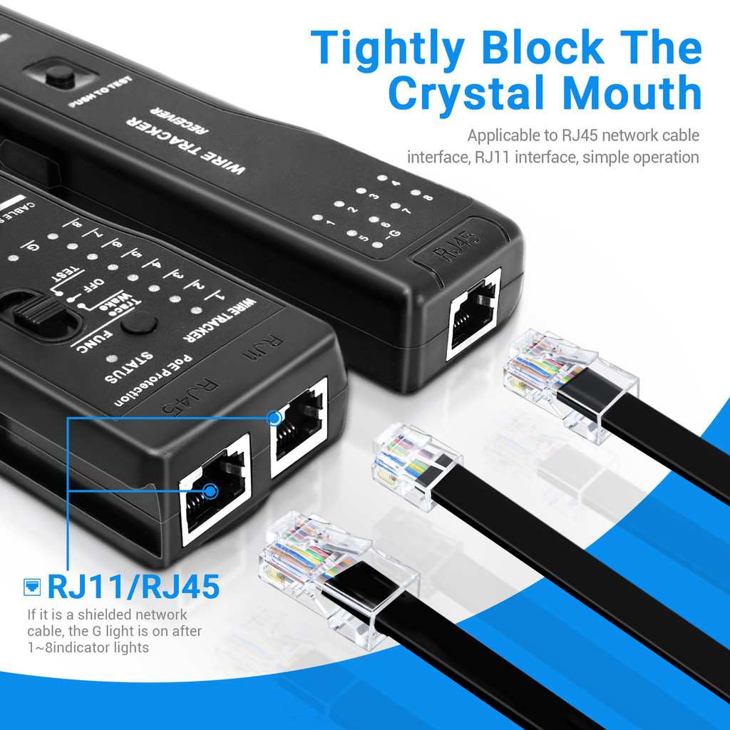 ZoeRax RJ45 RJ11 Smart Network Cable Tester LAN Cable Tester Wire Toner ...