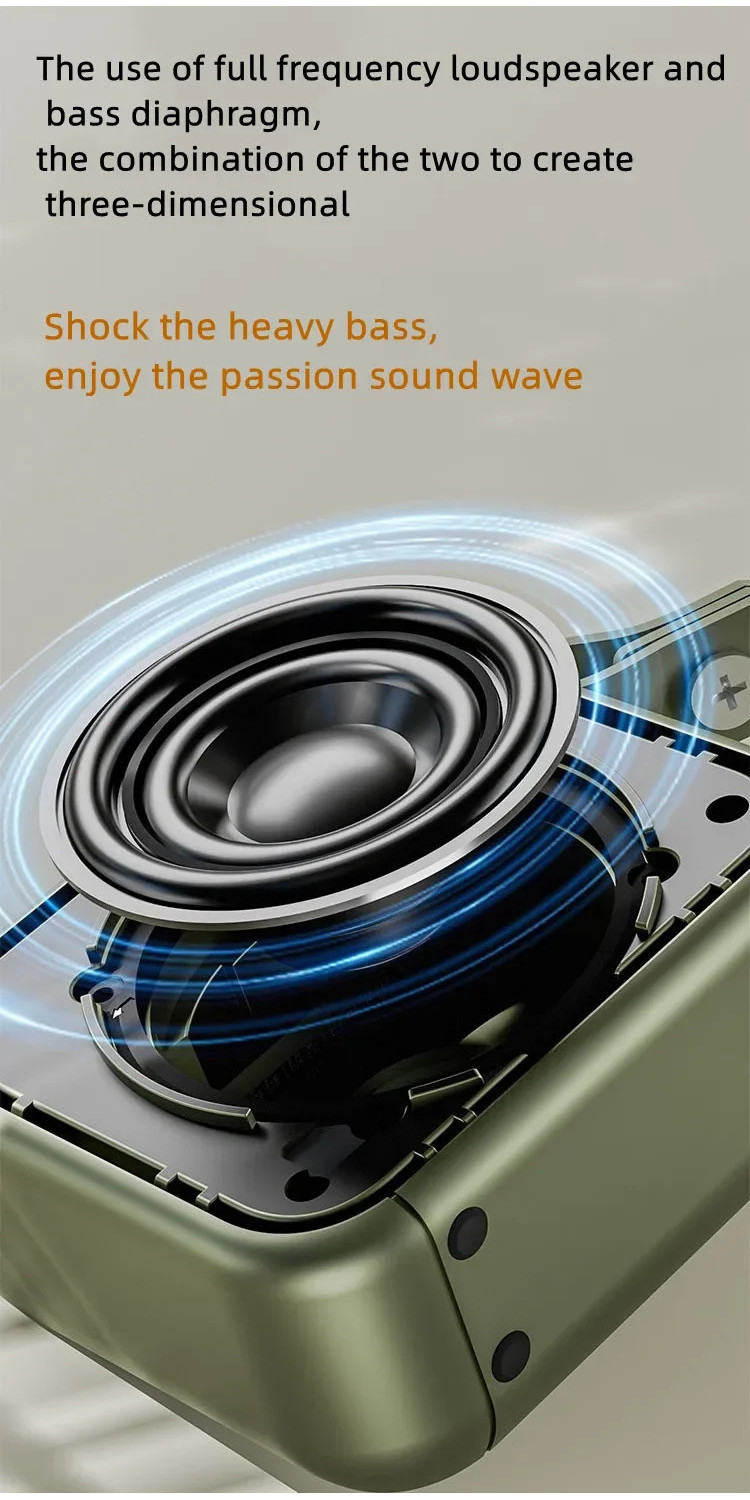 Sansui F39 Mini Wireless Bluetooth HIFI Speaker StereoTWS Bass Full ...