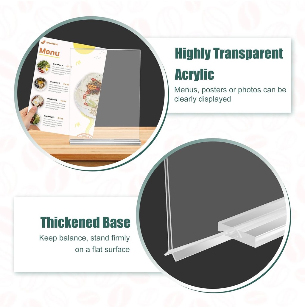 A4/A5/A6 Table Top Acrylic Sign Holder Menu Sign Holder Photo Display ...