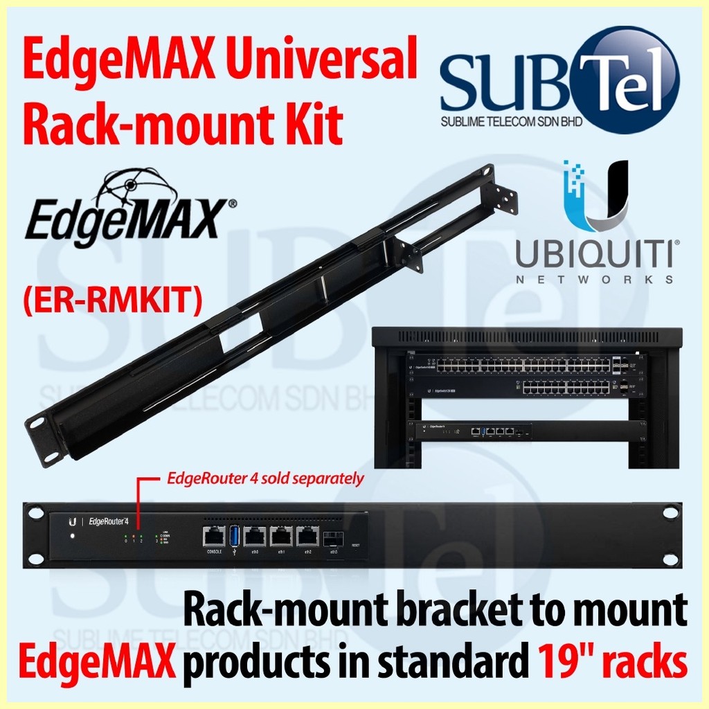 Ubiquiti ER-RMKIT Rack-mount Kit to mount EdgeRouter EdgeSwitch in 19" Router Switch Rackmou ...