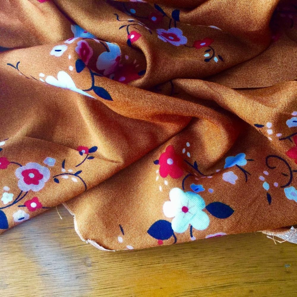 Rust Brown Ral Challis Fabric Sold Per Yard | Shopee Philippines