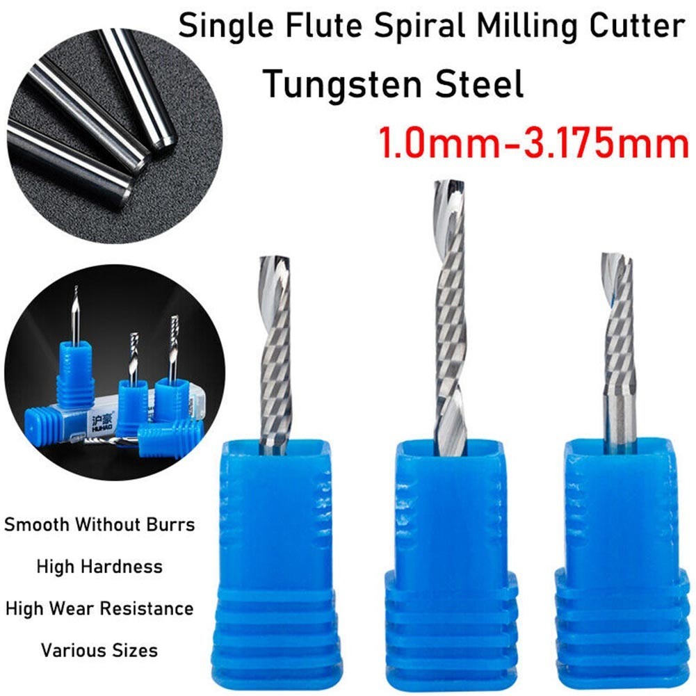 Shank diameter 3.175mm single edge spiral milling cutter CNC engraving ...