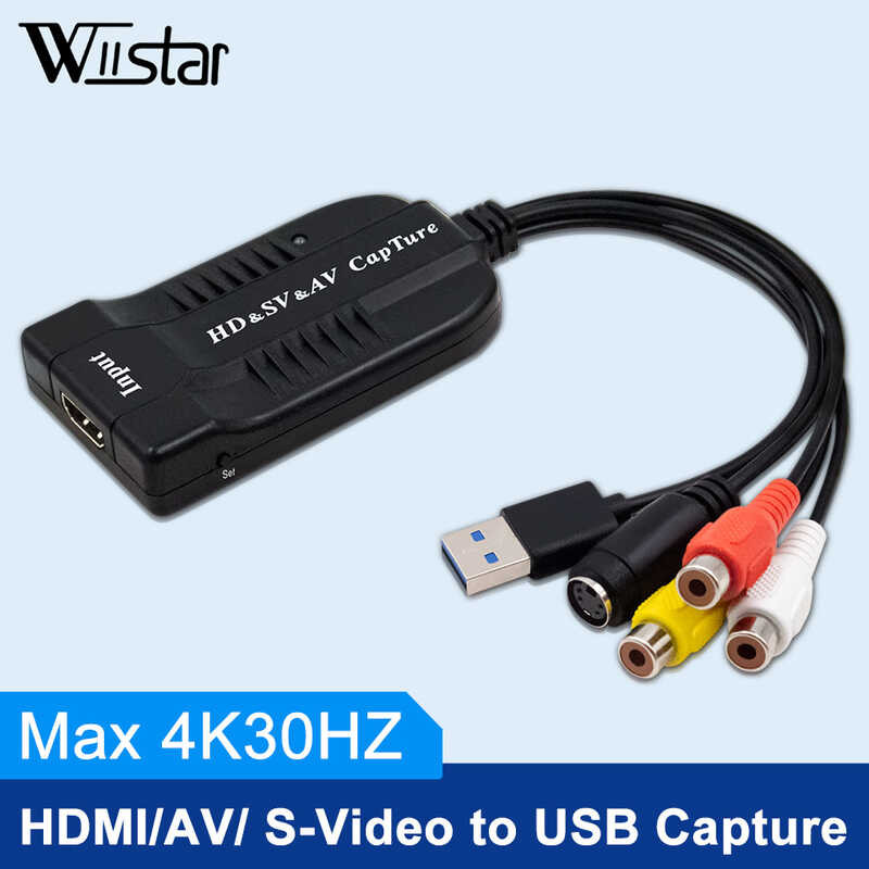 S AV VIDEO USB 2.0 HD Capture Card for TV DVD VHS DVR Analog Video ...