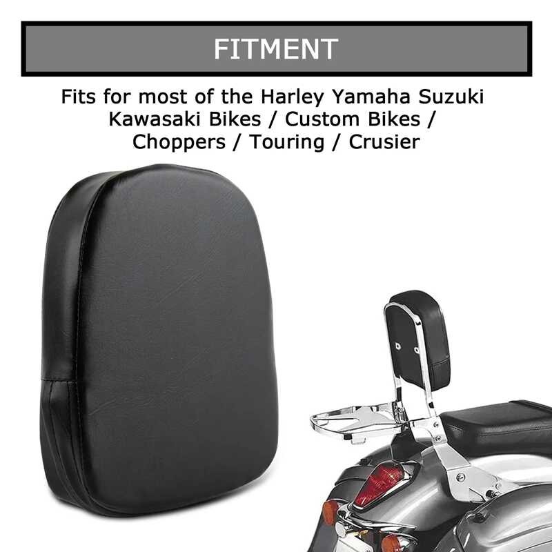 Leather Motorcycle Backrest Cushion Universal Sissy Lage Rack Passenger ...