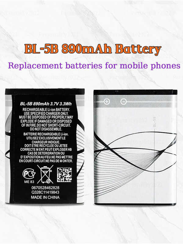 B2 890Mah 3 Bl-5B BL 5B Bl5b Battery 3220 5300 5320 7360 5140 6120C ...