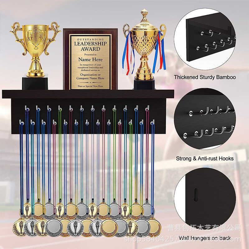 Wooden Wall Mounted Trophy Display Simple Wooden Medal Stand, Straight ...