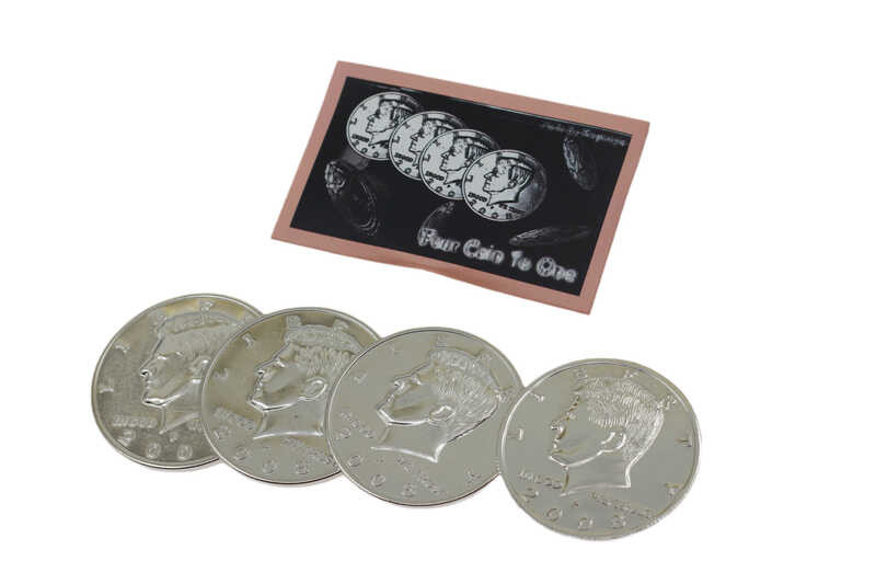 Jumbo Half Shells 3 + 1 Set(Dia 5.8Cm) One Coin To Four Magic Tricks ...