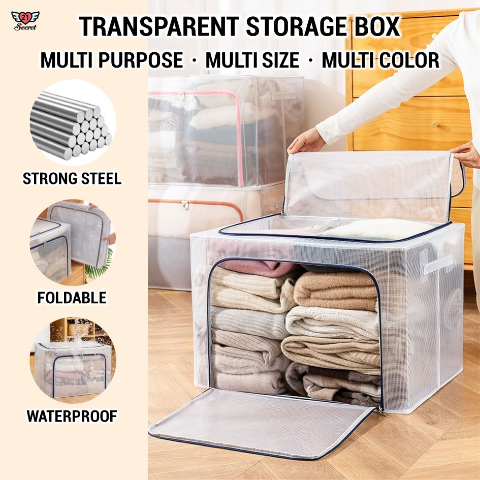 Transparent Foldable Storage Box Clothes Organizer Cloth Storage Bag ...