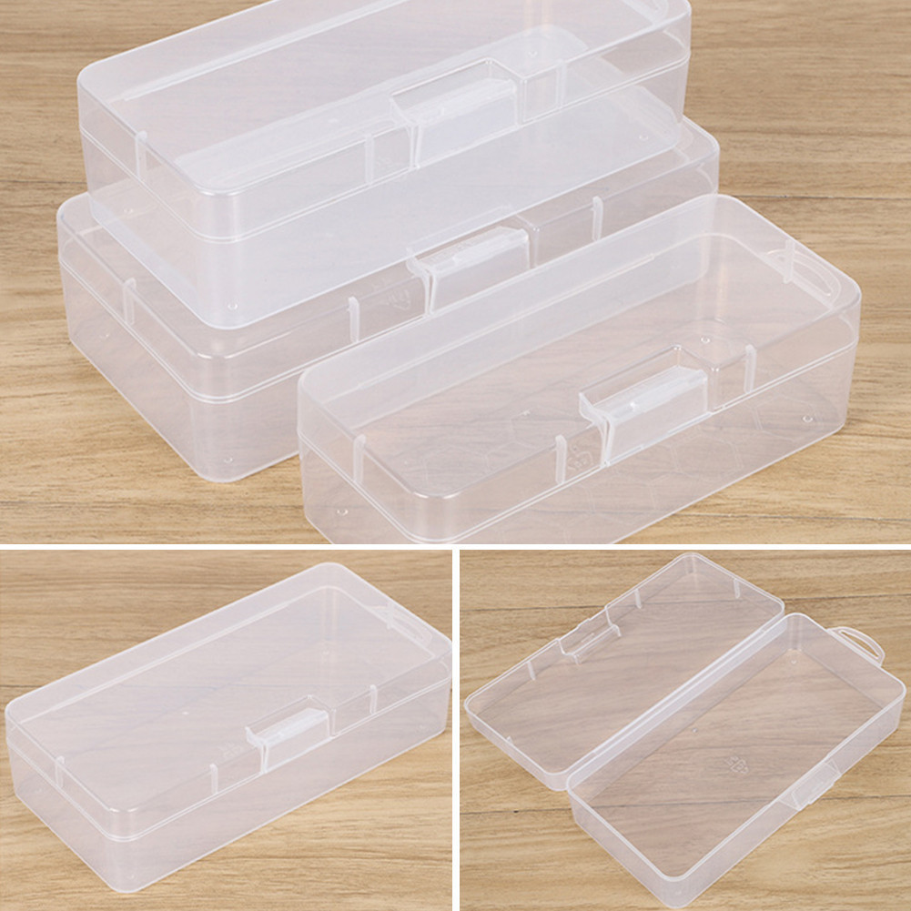 Transparent Plastic Box Rectangular PP Stationery Jewelry Storage Box ...