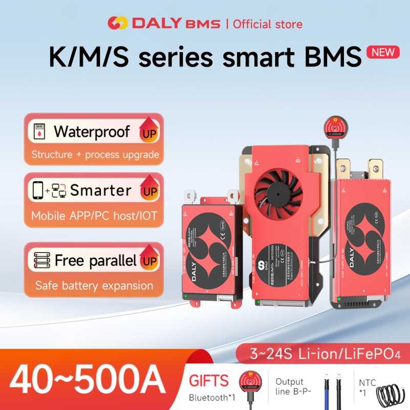 Smart Daly 4S Lifepo4 12V 16S 24S 72V 40A 60A 100A 150A 200A 250A Li-Ion BMS 7S 13S 14S 48V UART ...