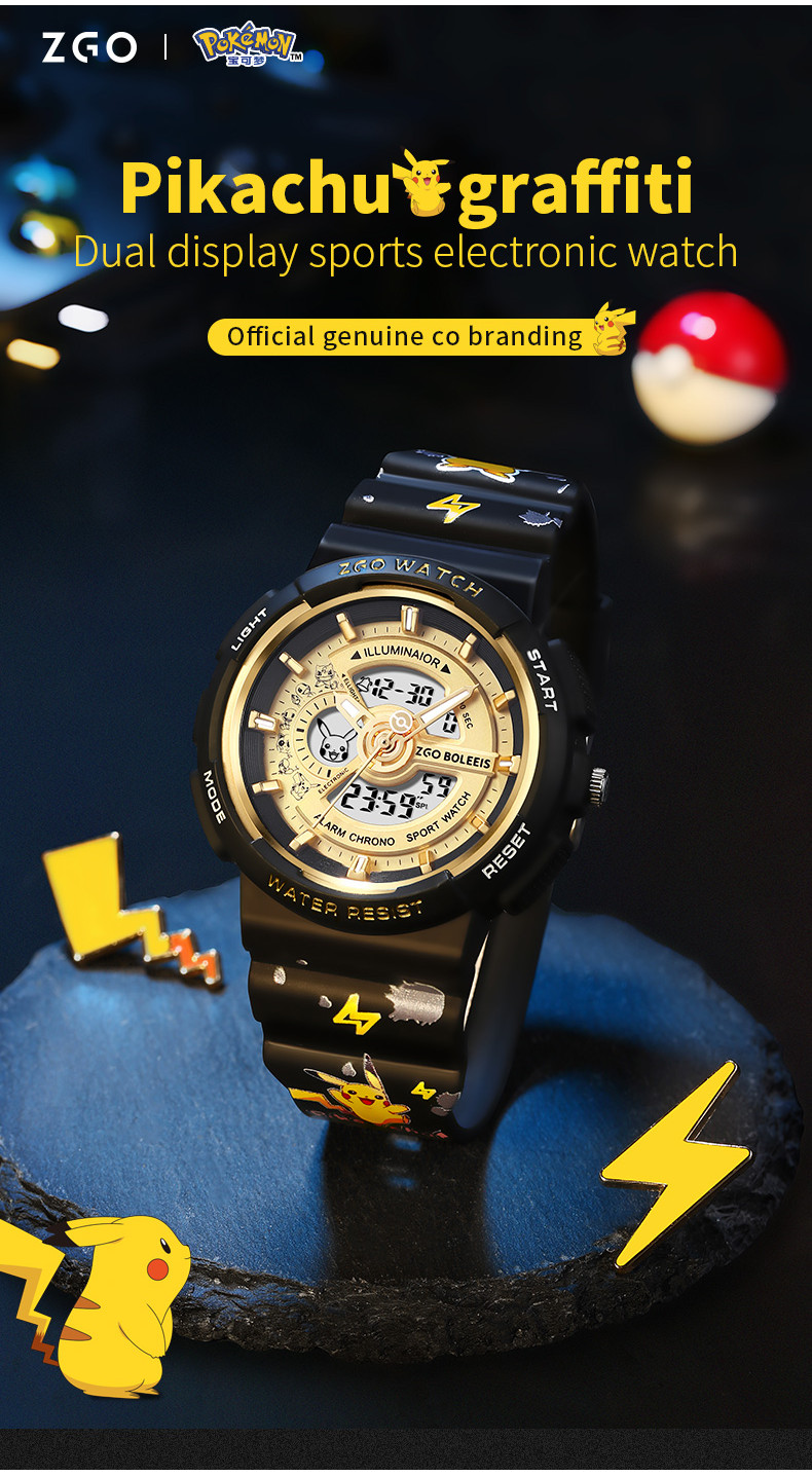 ZGO Pokémon Pikachu Watch Boy Sports style Waterproof Children's ...