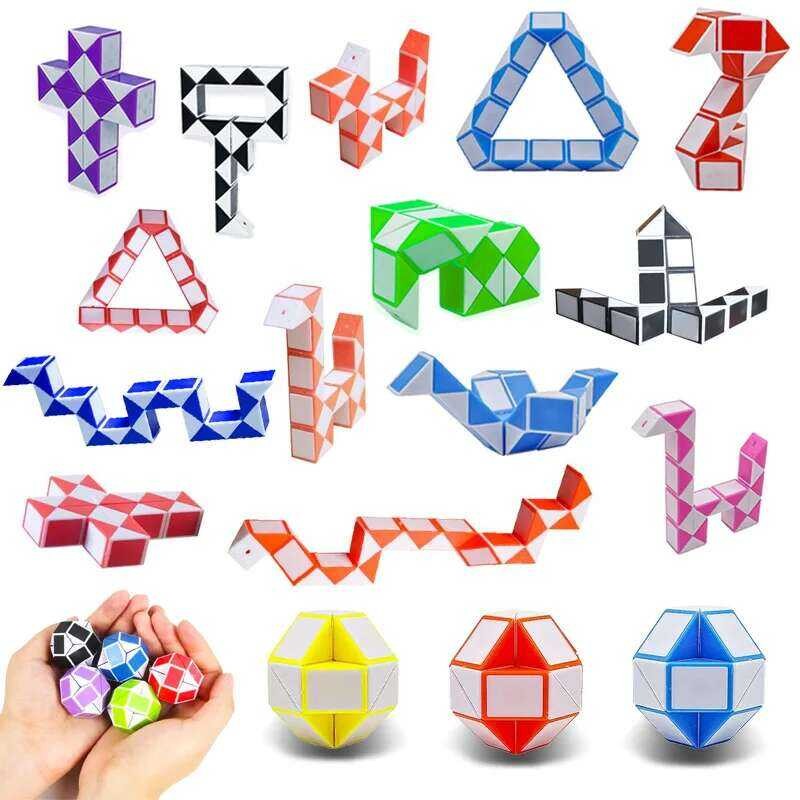 8/16Pcs 1 48 Folding Snake Ruler Puzzle Cube Eduional Toys For Kids ...
