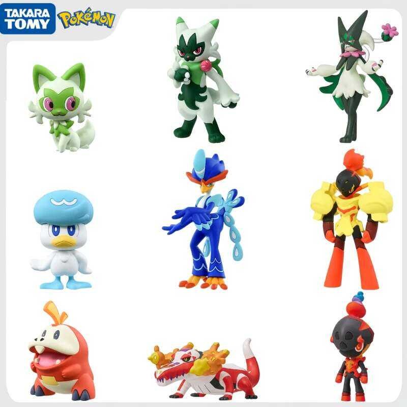 うと Original Sprigatito Fuecoco Quaxly Charcadet Figure Toys Anime ...