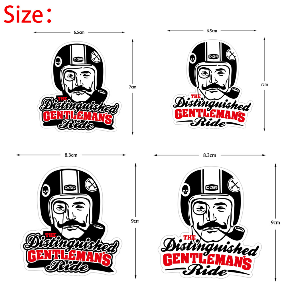 Vintage Gentleman Rider Motorcycle Sticker Reflective Waterproof ...