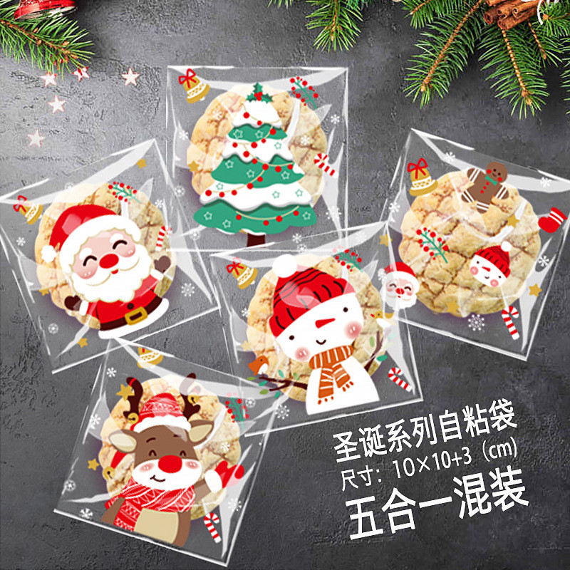 Christmas OPP Candy Packaging Bag Biscuit Baking Dessert Self-Adhesive ...