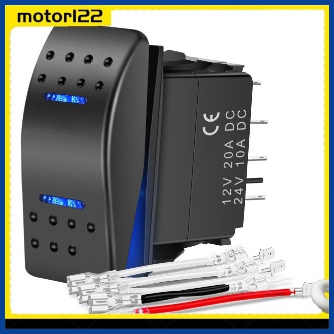 MO Momentary Rocker Switch, DPDT 7pin 12v 24v Toggle On Off On Jumper ...