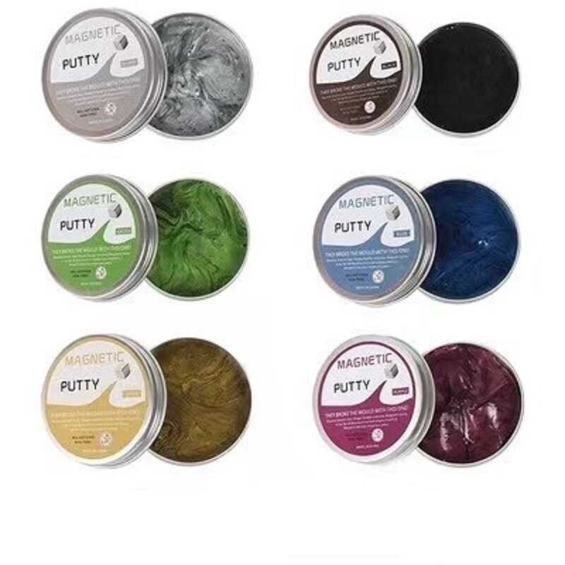 Magnetic Soft Putty Relieve Stress Metal Magic Therapy Slime Gold Color ...