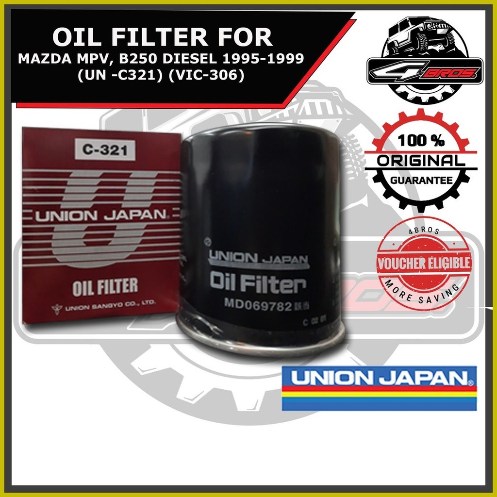 OIL FILTER UNION C-321 MITSUBISHI PAJERO, DELICA DIESEL (4D56), AND ...