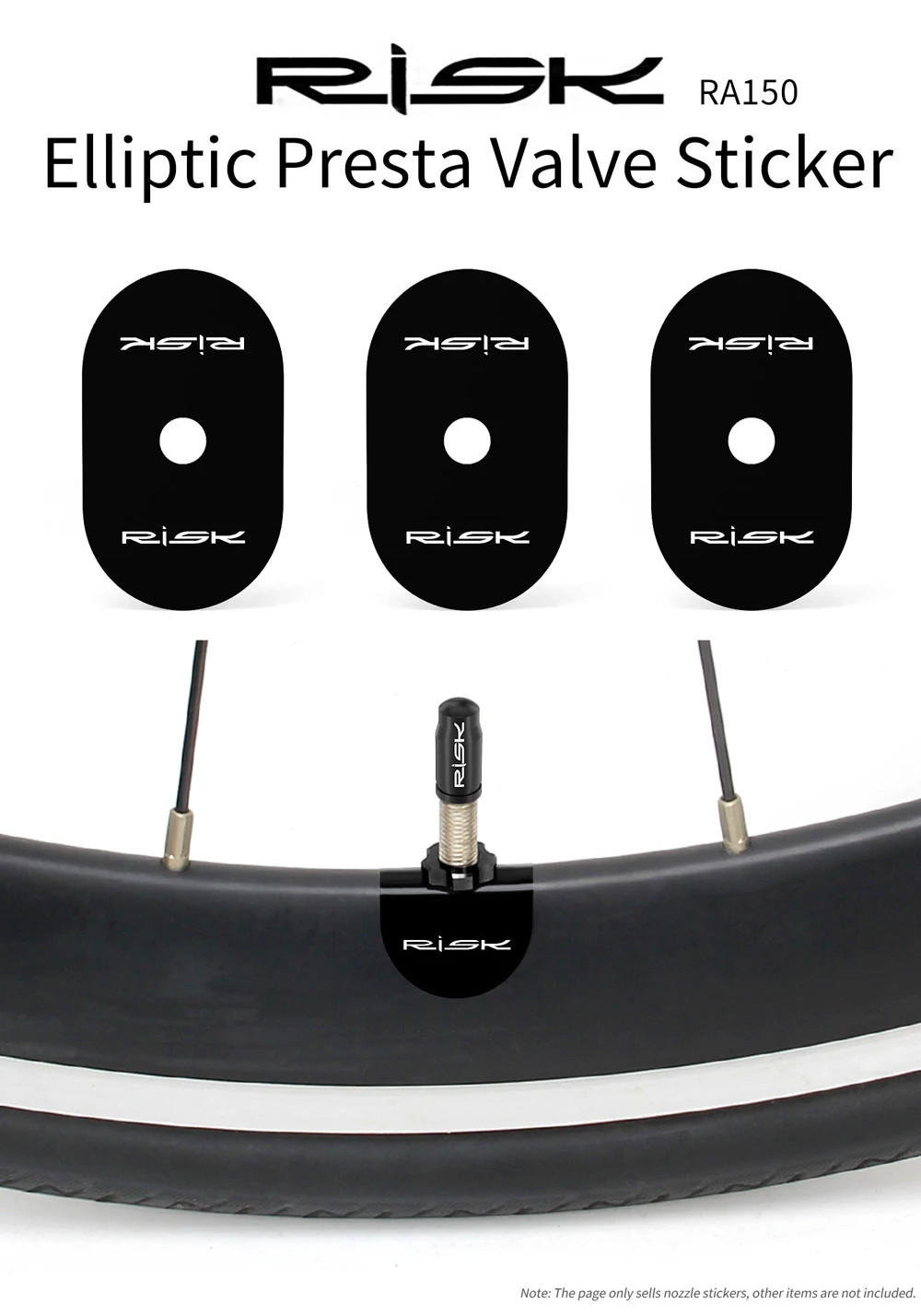 RISK Mountain Road Bicycle Presta Valve Sticker Bike Tire Air Nozzle ...