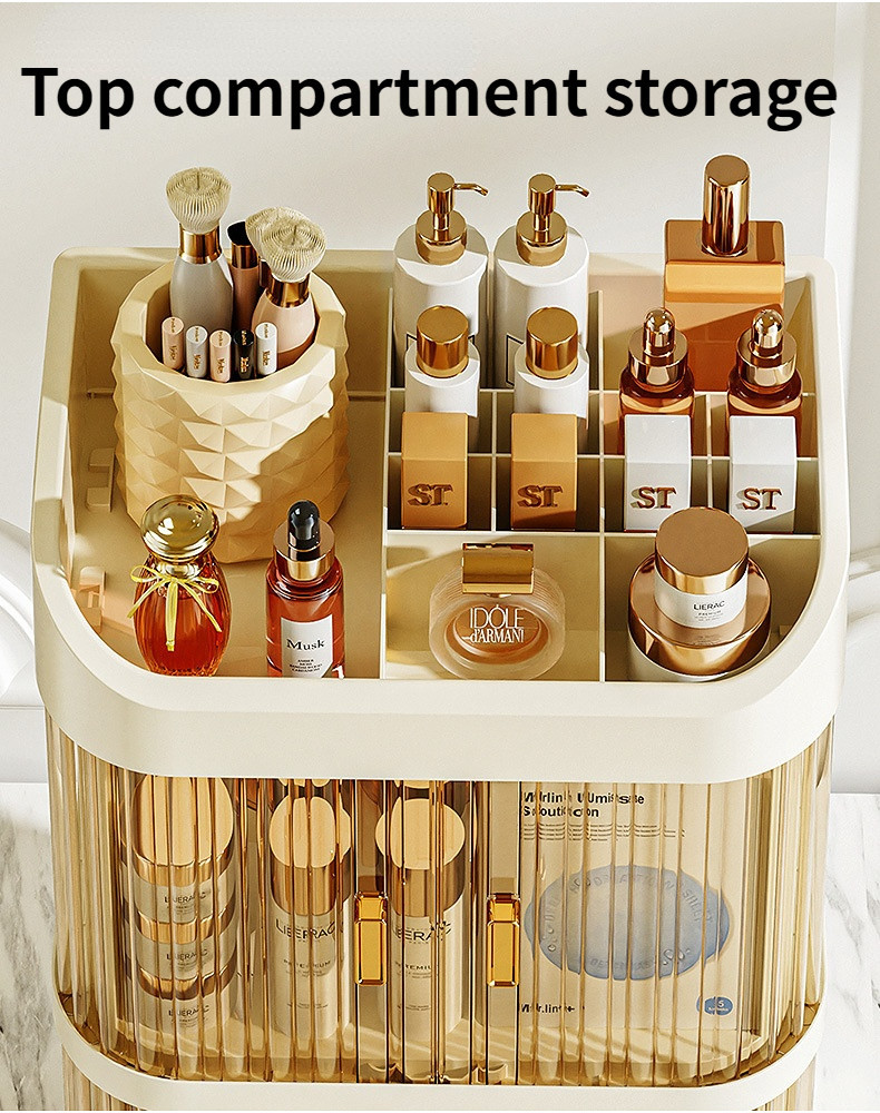 Desktop dust-proof cosmetics storage cabinet with sliding doors large ...