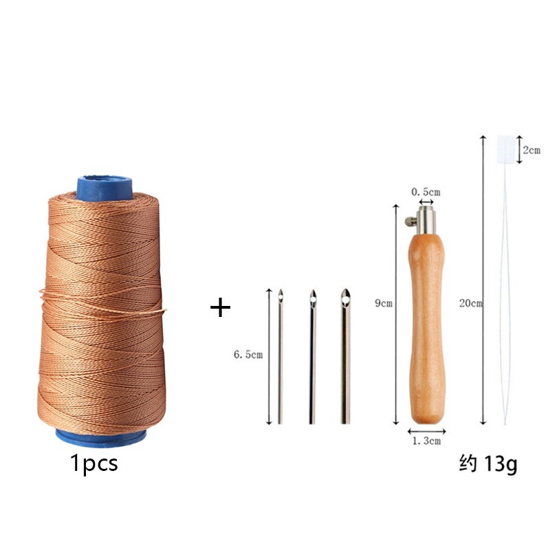 300M Nylon Sewing Thread Wooden Handle Puncture Needle Set Replaceable ...