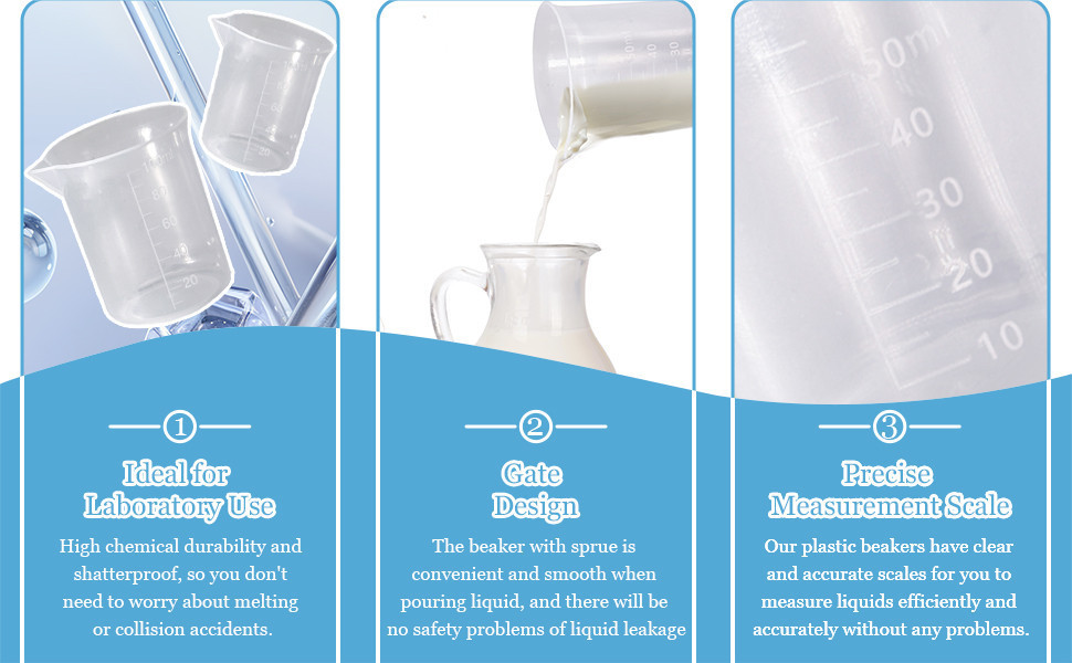 100ML Plastic Measuring Scale Cup / Transparent Laboratory Beaker ...