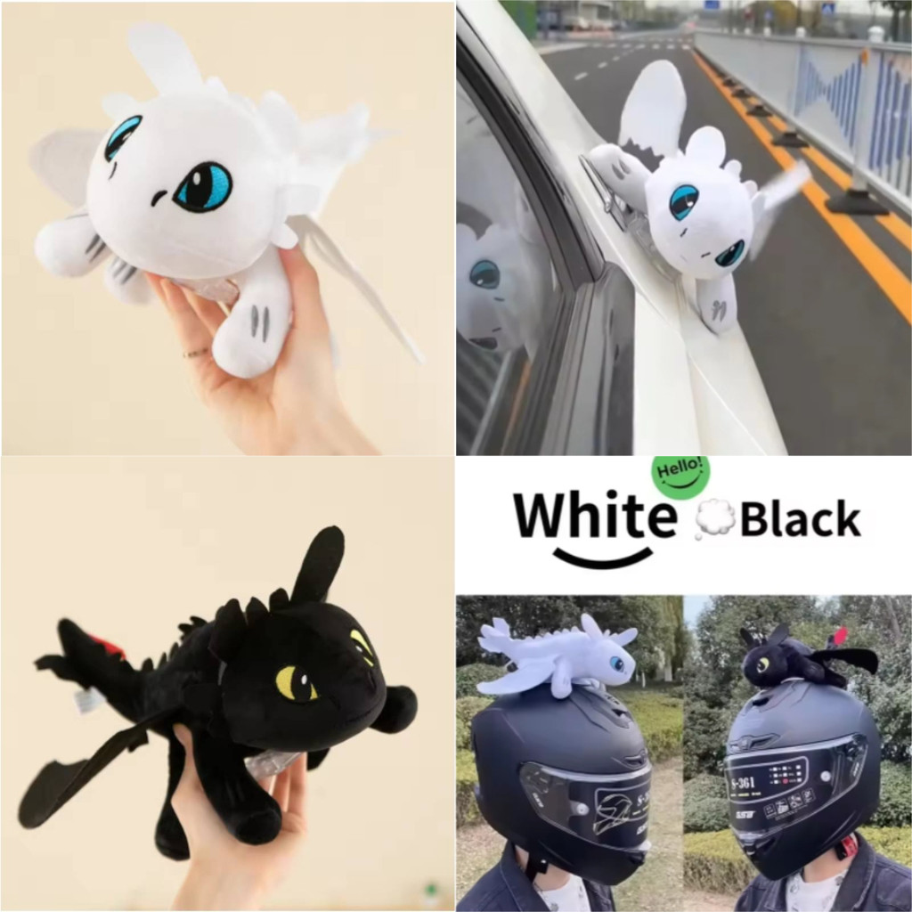 Toothless Doll Car Motorcycle Helmet Decoration Teeth Dragon Cartoon ...