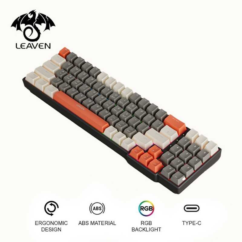 Leaven K780 78 Keys RGB Backlight Wired Detachable Hot-Swappable ...