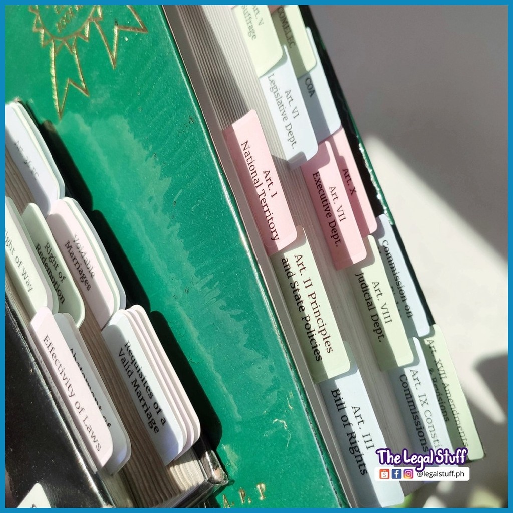 Law School Transparent Tabs for Law Books and Codals - Per Subject ...