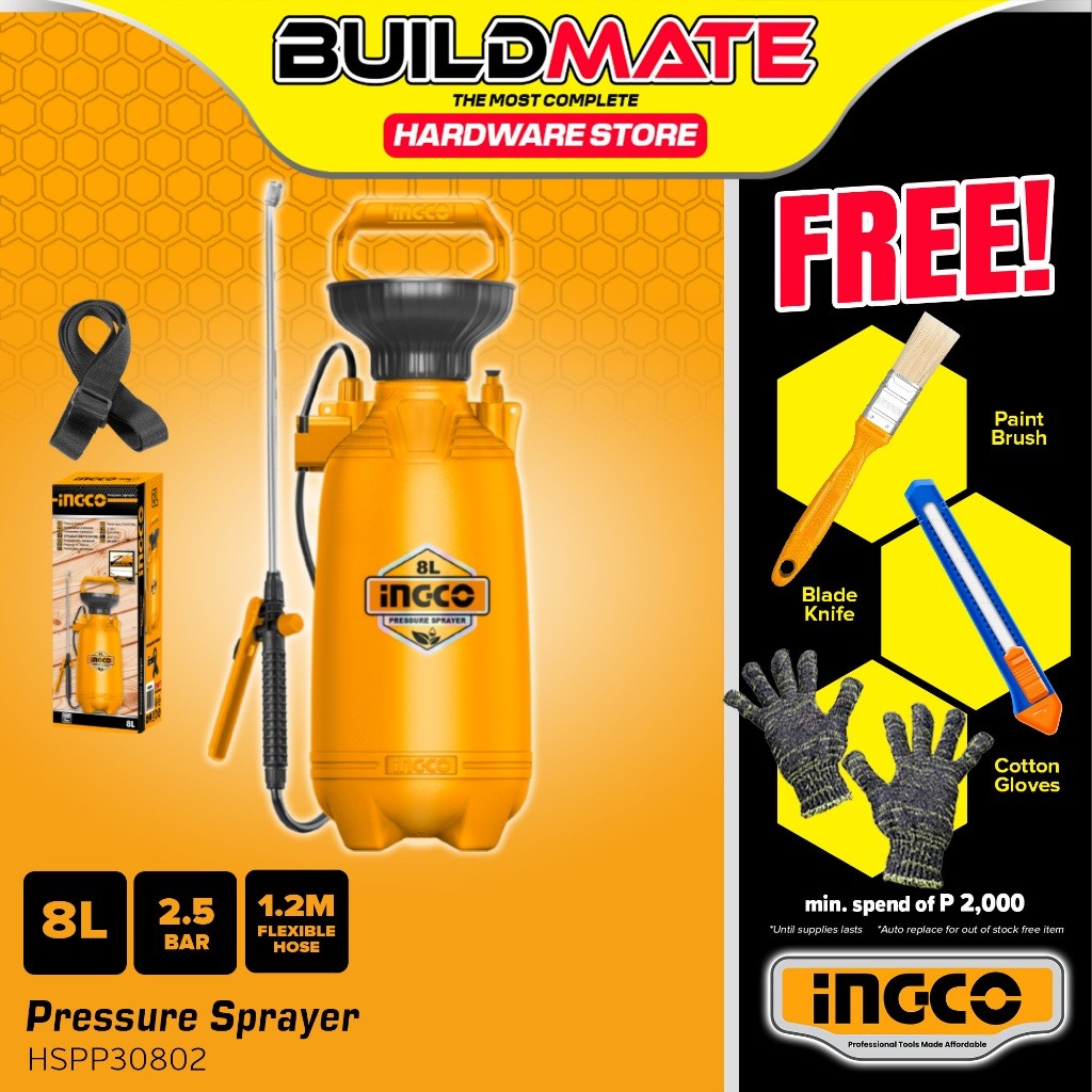 BUILDMATE Ingco 5L Water Sprayer Pressure Hand Pump Misting Spray ...