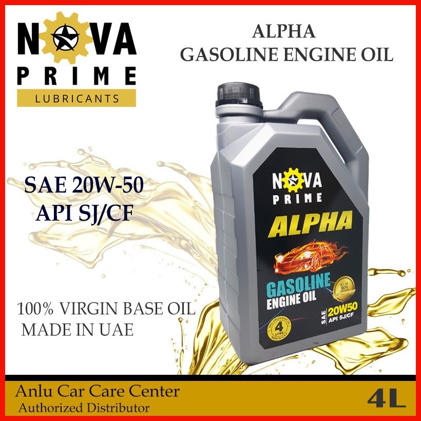 NOVA PRIME Alpha Gasoline Engine Oil SAE 20W-50 API SJ/CF (4L) | Shopee Philippines