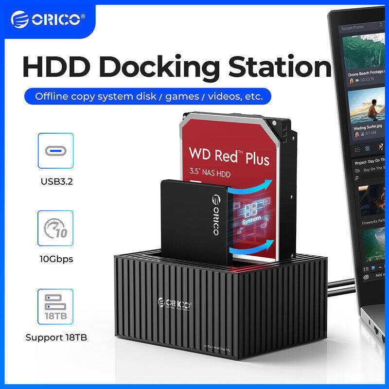 10Gbps ORICO Type-C Container Design Aluminum HDD Docking Station Heat ...