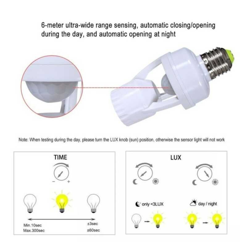 110-240V Sensor Base Lamp Holder Gamit Ang Light Control Smart Switch ...