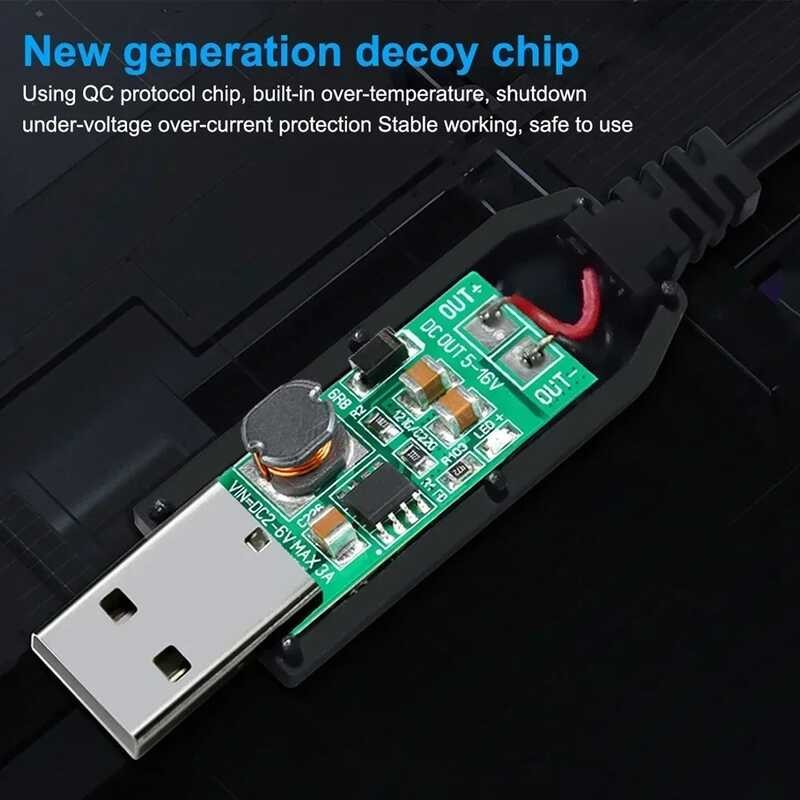 Power Wifi Bank Connector USB DC 5V To 12V Cable Converter Step-Up Cord ...