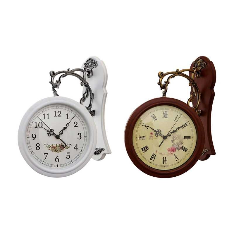 Double F Sided Wall Hanging Art Decorative Two Faces Clock Grand ...