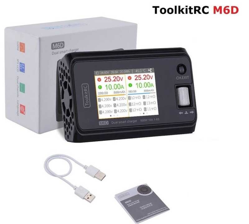 M6d Toolkitrc 15A X 2 DC Dual-Channel Output 1-6S Charger Discharger Gamit Ang Adp100 100W 20V ...