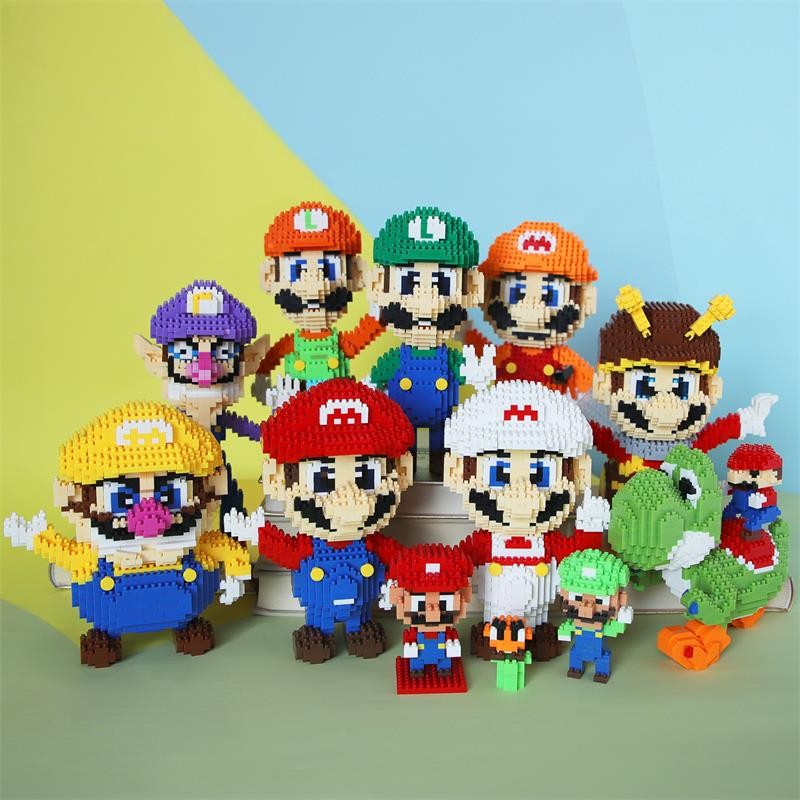 Big size Mario Micro Blocks Yoshi Small Bricks Luigi DIY Building Toys ...