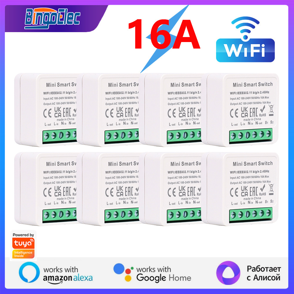 Bingoelec 16A Mini Smart Wifi DIY Switch Universal Module Wireless ...